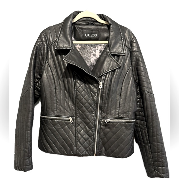 Guess | Jackets & Coats | Guess Faux Leather Jacket Xl Like New | Poshmark